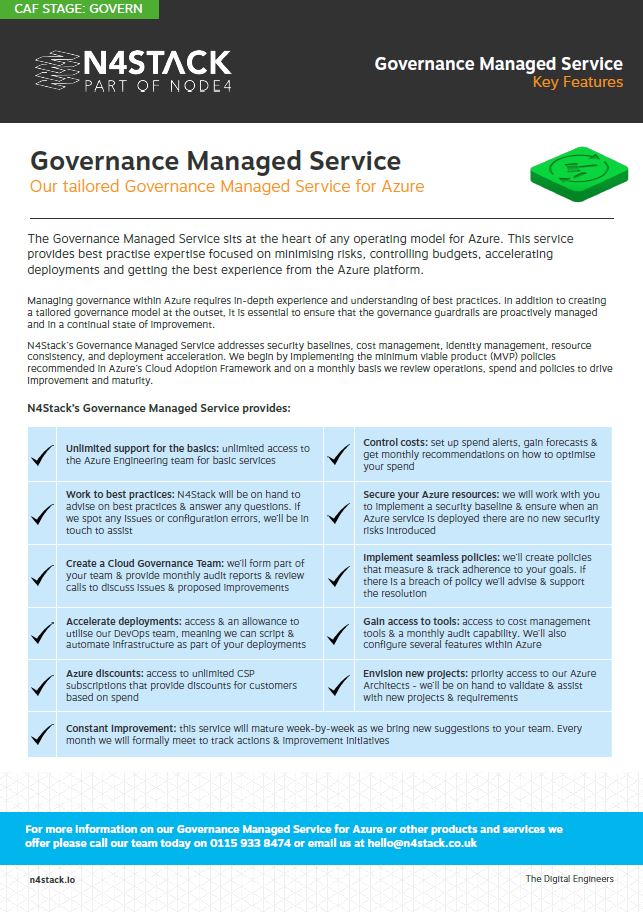 Cloud Adoption Framework | Azure Governance Managed Service