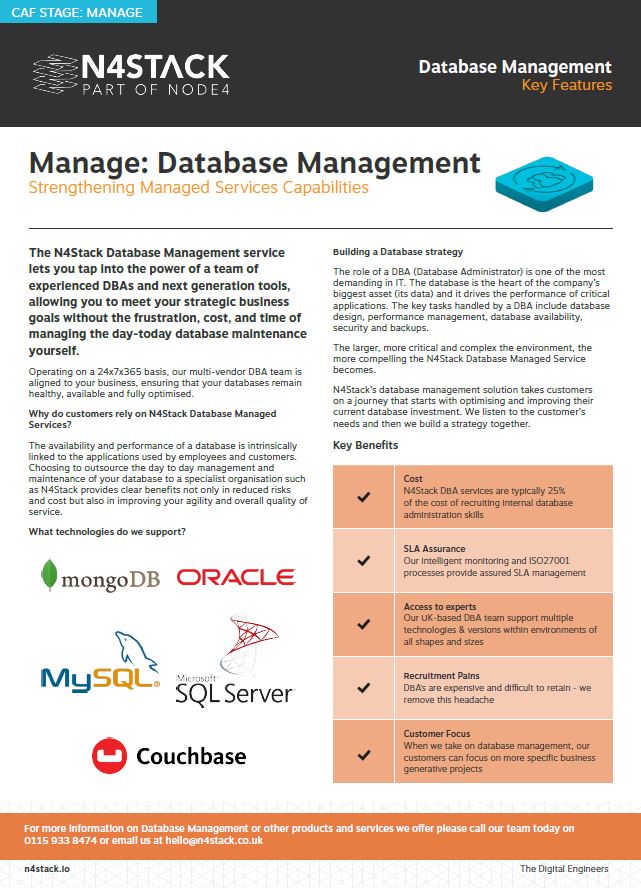 Database Managed Service | DataOps | N4Stack