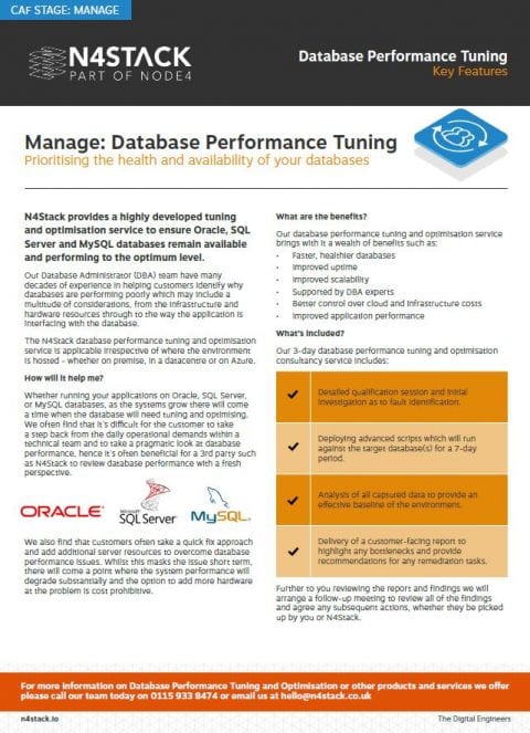 Database Performance Tuning and Optimisation | N4Stack